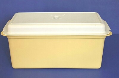 Vintage Tupperware Bread Box #171-5 & Lid #172-5 Harvest Gold VG ...