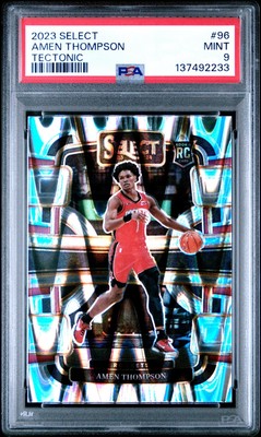 2023-24 Panini Select #96 Amen Thompson Tectonic Prizms PSA 9 | eBay