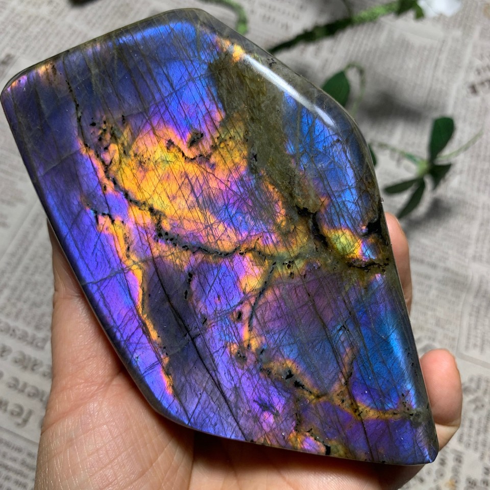 584G Natural Purple Light Labrador Quartz Crystal Stone Specimens heal ...