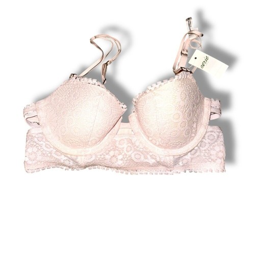 Aerie Balconette Light Pink Lace Real Power Bra Sz 32B NEW Adjustable ...