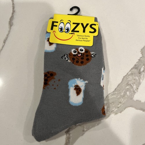 Foozys Milk and Cookies Gray socks 9-11 New with Tag 856843007078| eBay