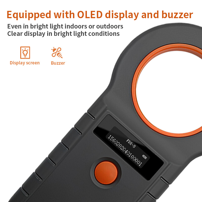 Pet Microchip Reader RFID EMID ISO Portable Animal Chip Scanner ...