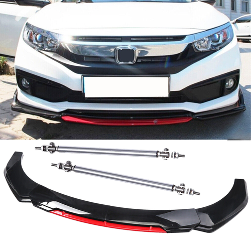 For Honda Civic 9th Gen Front Bumper Lip Spoiler+Splitter Body Kit ...