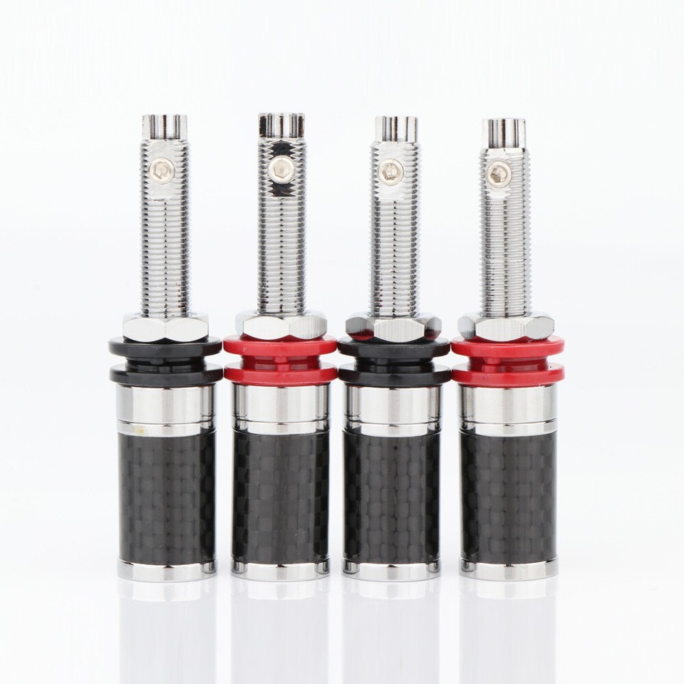 4pcs Rhodium Plated HiFi Amplifier Binding Post Female Banana Connector ...