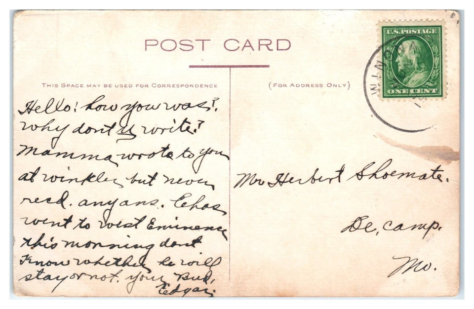 Comic Bible Says It Is Not Good That Man Should Live Alone Humor c1910s ...