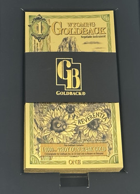 Wyoming "Makin' It Rain" Goldback Bundle (100 x Wyoming 1 Goldbacks) | eBay