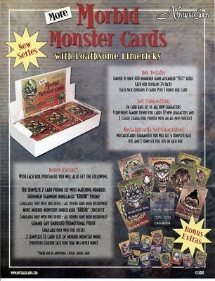 More Morbid Monster Cards - Sell Sheet [8 1/2" x 11"] | eBay