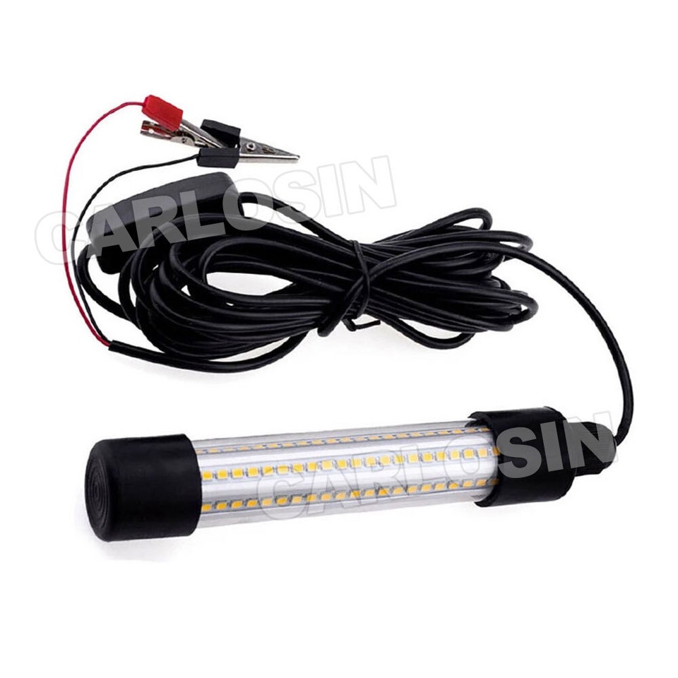 1200LM 12V LED Underwater Fishing Light Stick Squid Prawn Fish Attract ...