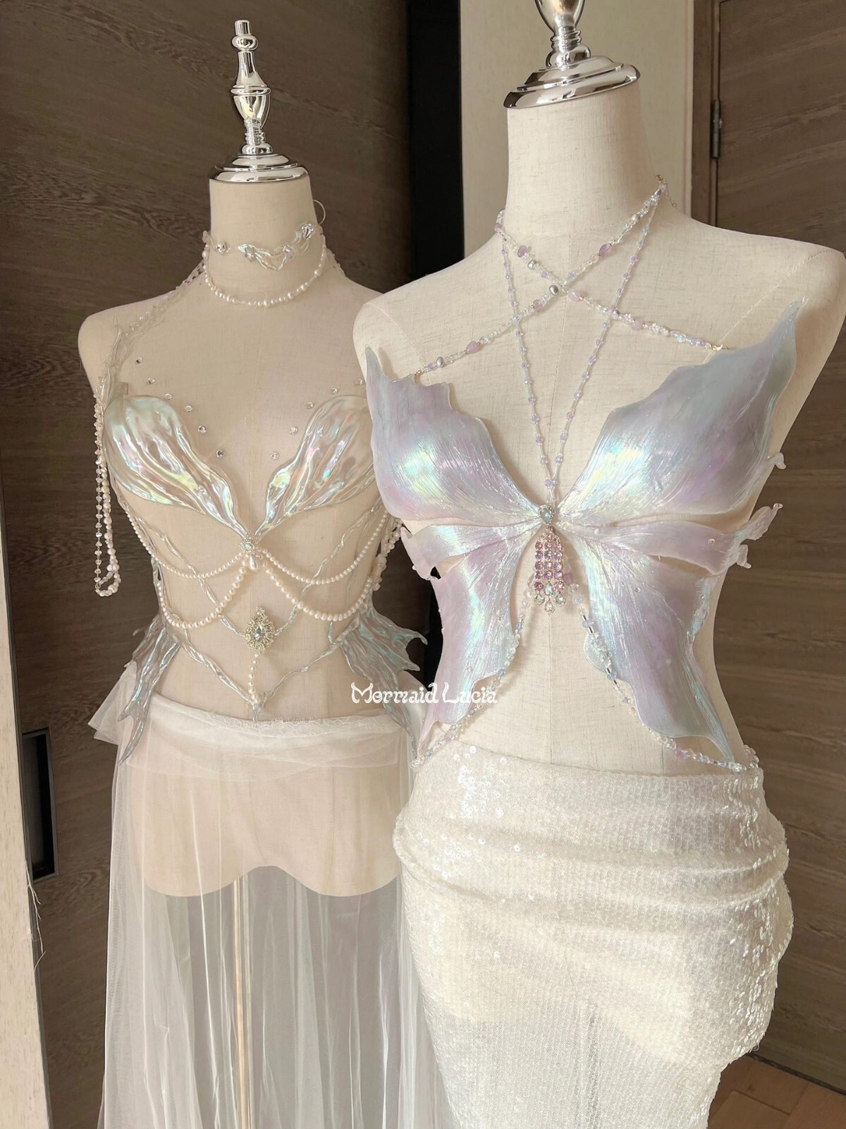 Luminous Seashell Siren Angel Resin Mermaid Corset Bra Top Cosplay ...