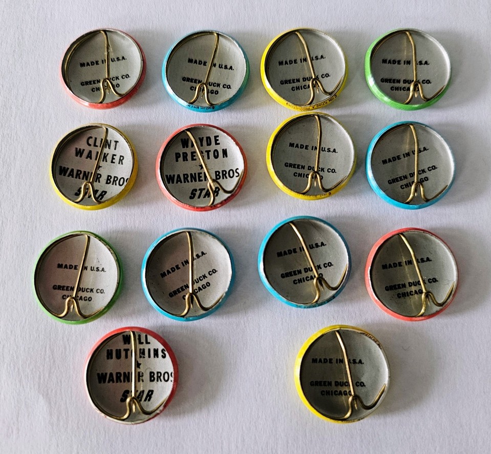 Vintage Set Green Duck 1955 Cowboy Movie Pinback Buttons | eBay