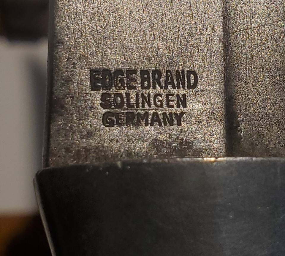 VINTAGE EDGE MARK BRAND #469 SOLINGEN GERMANY STAG BOWIE KNIFE EDGE ...
