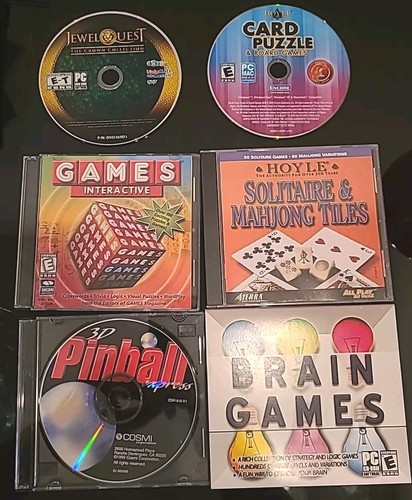 6 PC Game disk Brain Games Solitaire Mahjong Pinball Free Shipping | eBay