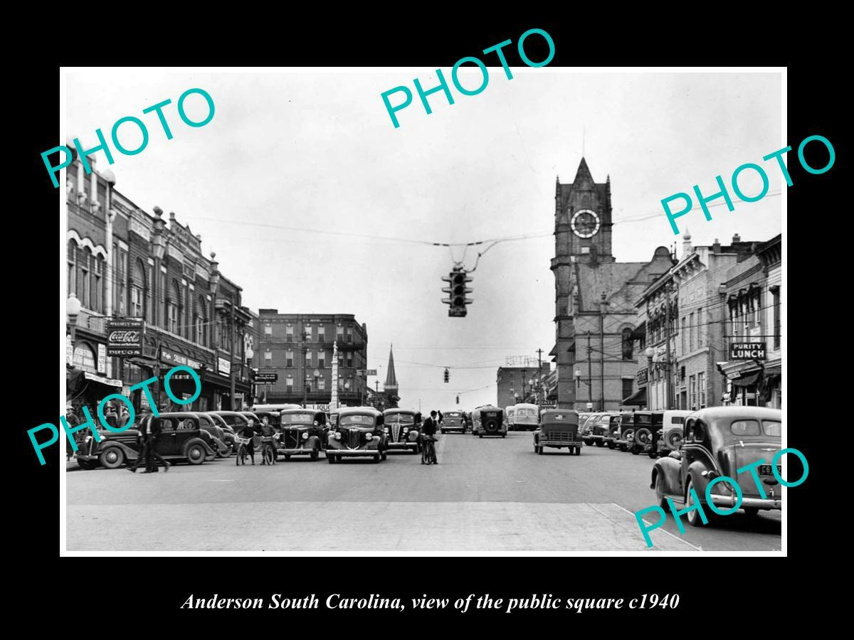 OLD 6 X 4 HISTORIC PHOTO OF ANDERSON SOUTH CAROLINA, THE PUBLIC SQUARE ...