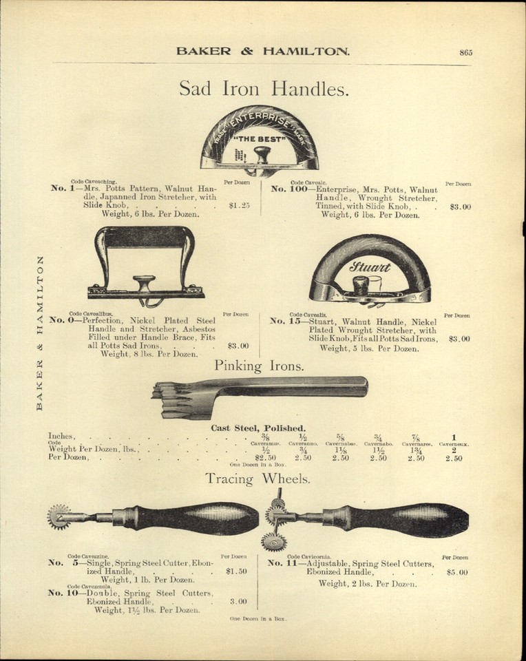 1905 PAPER AD 2 PG Enterprise Mrs. Potts Stuart Charcoal Geneva Sad ...