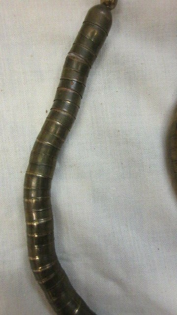 Vtg Tribal Metal Stacked Beaded Snake Spine Coil Tube… - Gem
