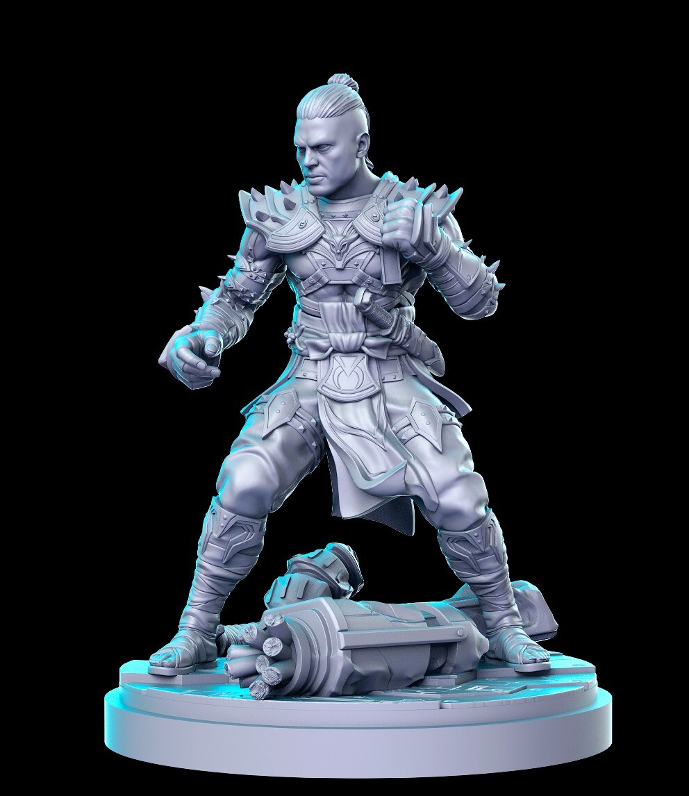 Reiko Fighter Sci-Fi Miniature DnD Tabletop RPG Role Playing Pathfinder ...