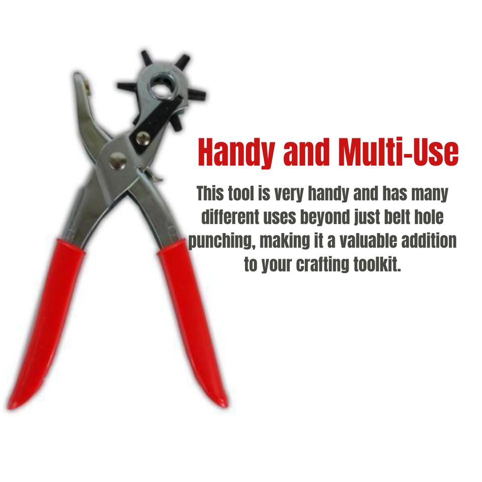 REVOLVING LEATHER PUNCH RIVET PLIER 6 SIZES DIY BELT EYELET PUNCHER 6 ...