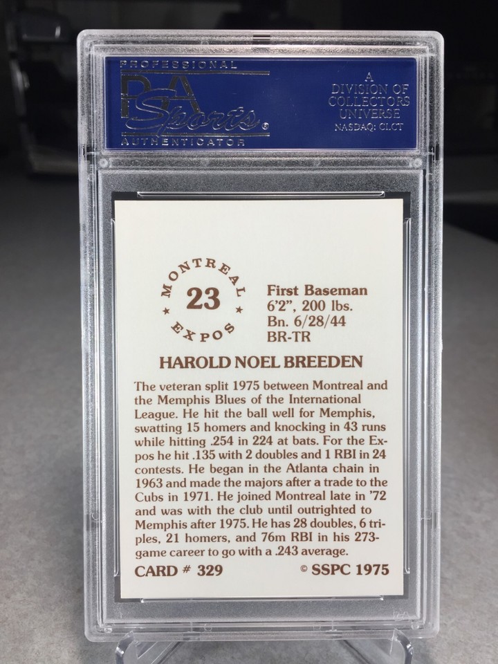 1975 SSPC Hal Breeden #329 - PSA 10 - POP 5 - Montreal Expos | eBay