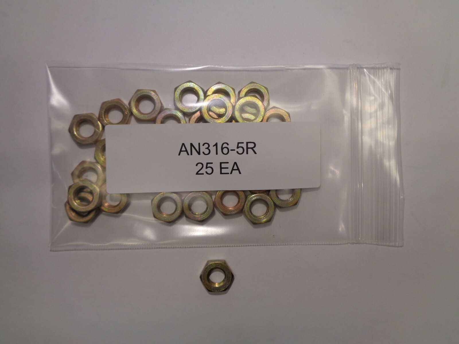 AIRCRAFT JAM NUTS AN316-5R SET OF 25 EACH NEW | eBay