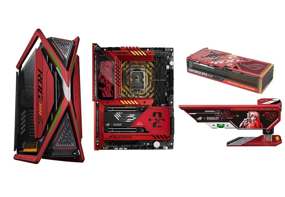ASUS ROG EVR Case+Z790 HERO EVR MB +RTX 4090 24GB EVA-02 +GPU Holder ...