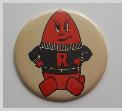 VINTAGE 6'' RENSSELAER BOMBERS INDIANA SCHOOL MASCOT PINBACK PIN STAND ...