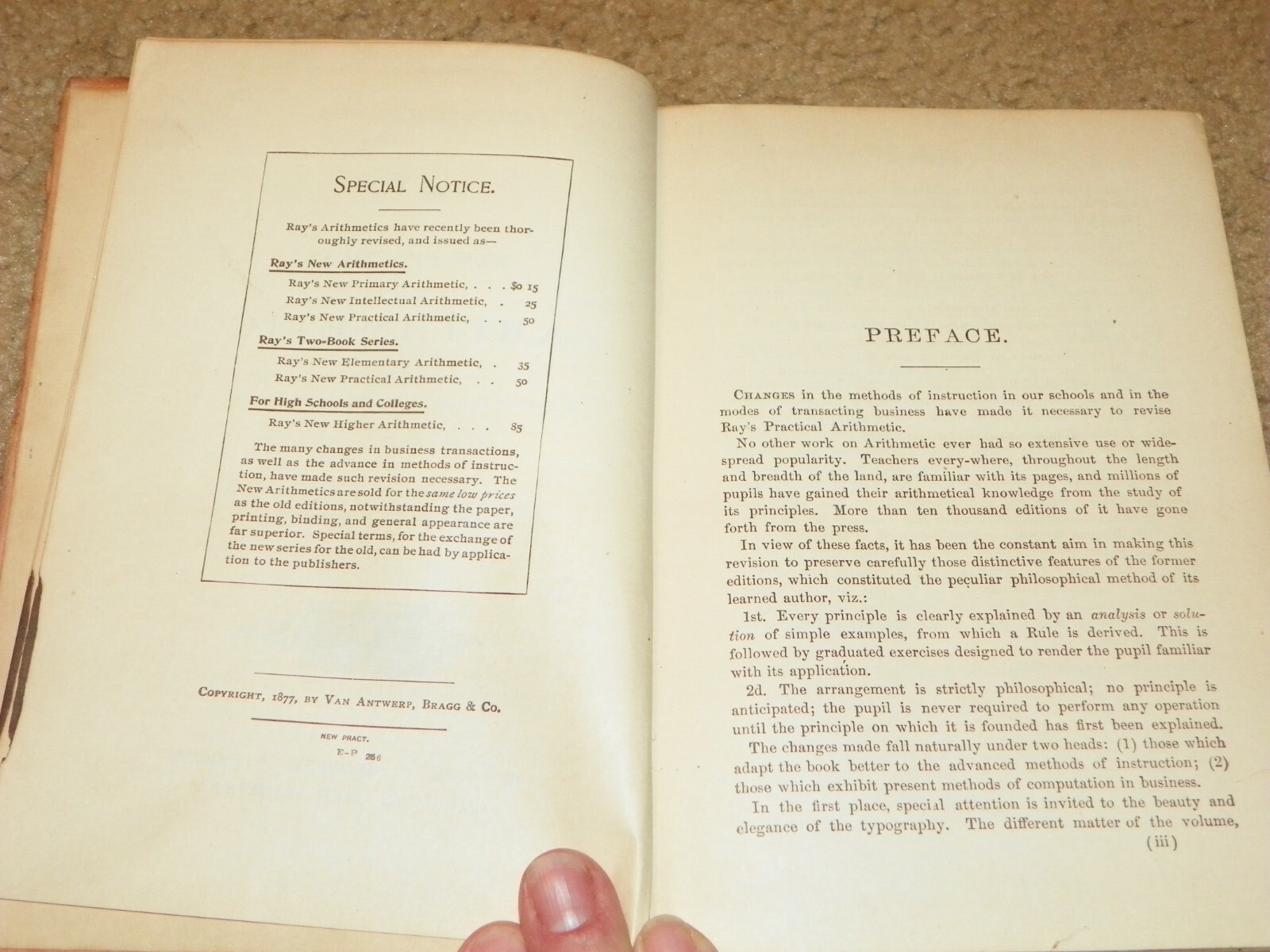 Vintage Ray's New Practical Arithmetic Eclectic Series 1877 | eBay