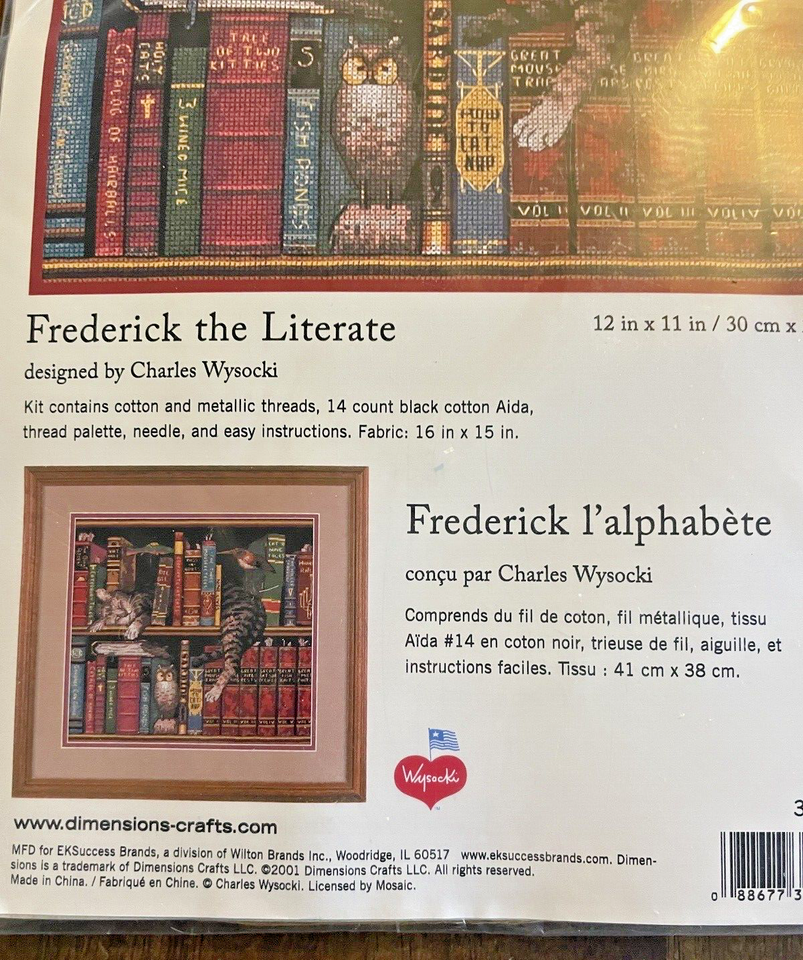 Kit Counted Cross Stitch Dimensions Frederick the Literate #35048 New ...