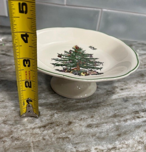 Spode Porcelain Sculpted Footed Pedestal Candy Dish Christmas Tree | eBay
