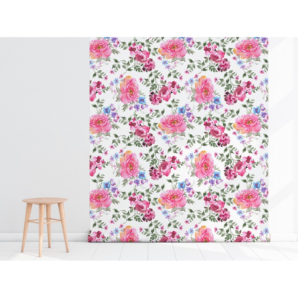 Wall Mural Beautiful Vintage Roses Roses Vintage Garden Watercolor ...