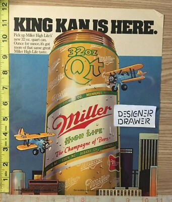 Miller High Life Beer Vintage 1984 Print Ad Advertisement: King Kan ...