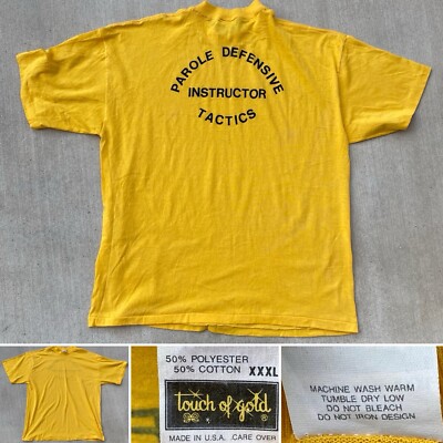 Vintage Parole Defensive Tactics Instructor T Shirt Single Stitch Size ...