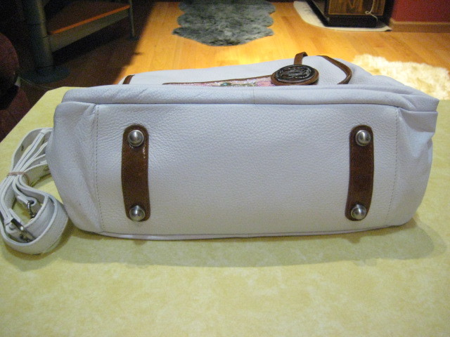 SHARIF (White) "Napa Pebbled Leather" (With Pink Sequined Rose-Design ...