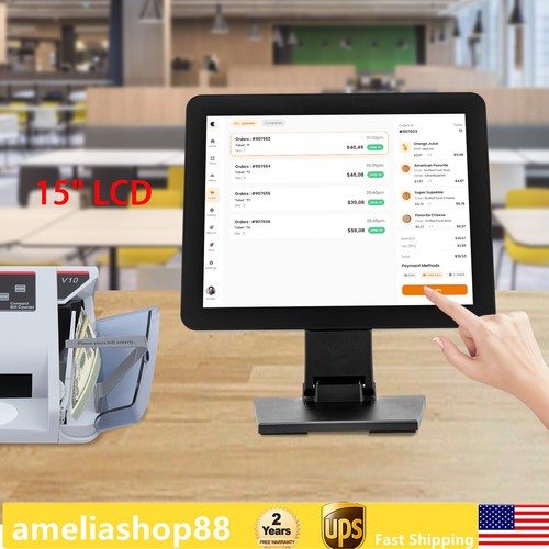 15" Retail LCD VGA Touch Screen Monitor USB Wall Mounted For Restaurant ...