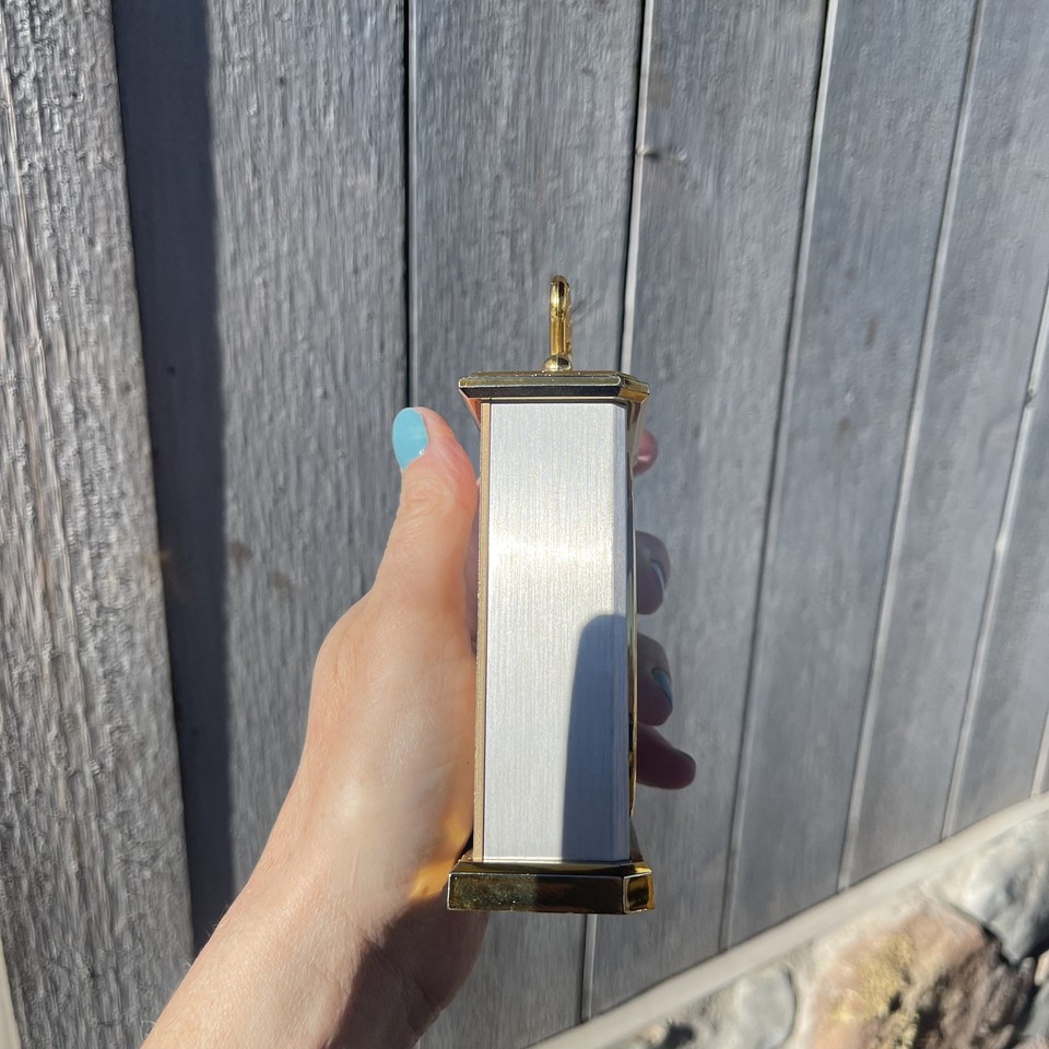 Vintage Benrus Mantle Clock Roman Num Japan Made Gold Toned Bezel WORKS ...