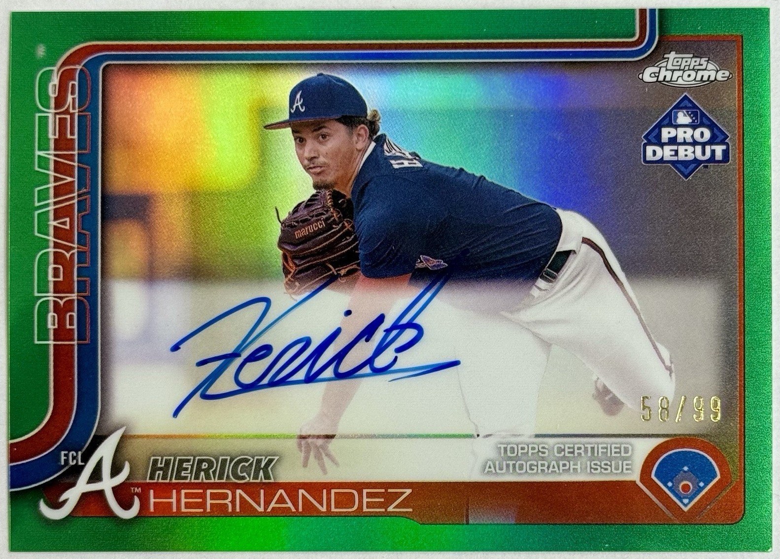 2025 Topps Pro Debut - Chrome Herick Hernandez #PDC-82 Green Refractor ...