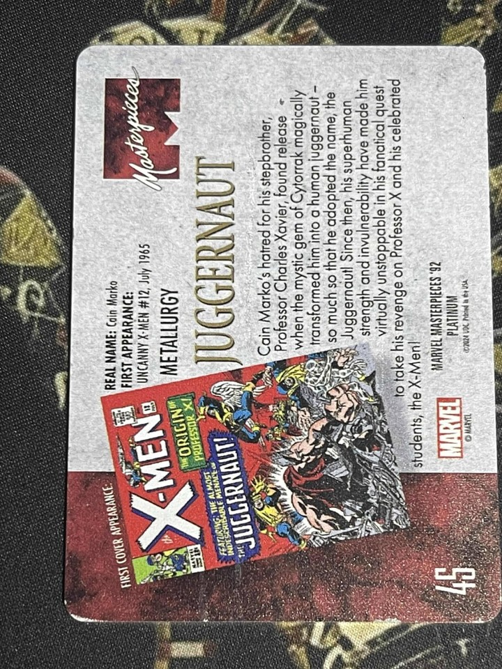 Marvel Masterpieces '92 Platinum JUGGERNAUT Metallurgy SSP Insert | eBay