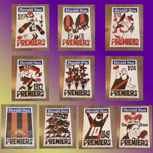 1897 - 1950 ESSENDON PREMIERSHIP WEG POSTER SET OR SINGLE LIMITED ...