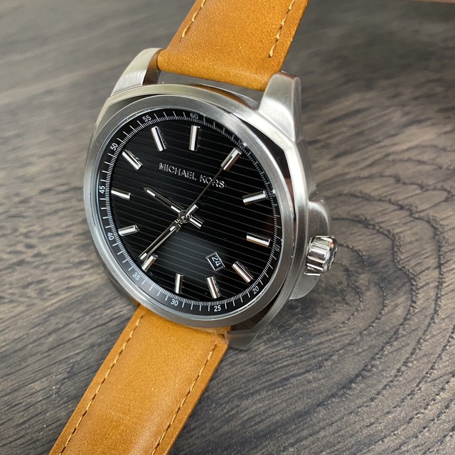 Michael Kors MK8659 Bryson Silver-tone and Leather 42mm Watch for sale ...