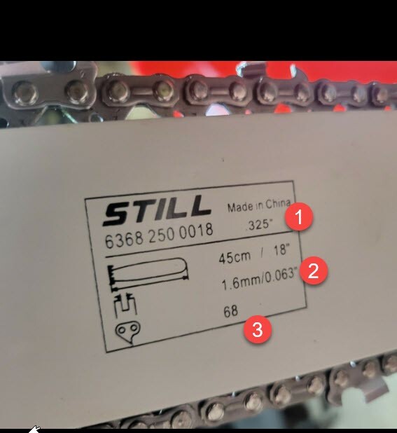 18" BAR & CHAIN COMBO FITS STIHL 025 MS250 MS251 .325 .063 68 DL A074 ...