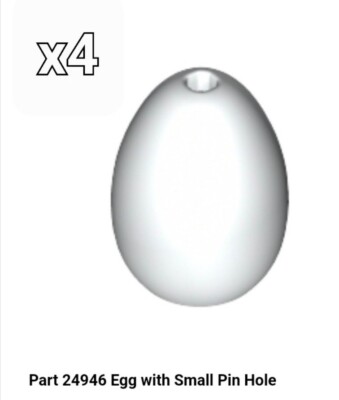 NEW LEGO Parts x4 WHITE Egg with Small Pin Hole 24946 6143595 | eBay