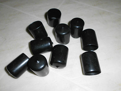 20 Black Rubber End Caps PVC Protector - bolt ends, dowels, metal ...