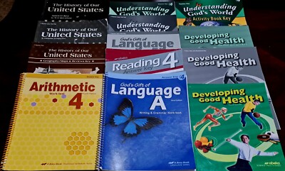 Abeka 4th Grade Books Teacher Arithmetic Language Science History ...