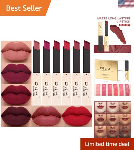 DNM 6Pcs Matte Lipstick Set - Waterproof & Long Lasting Colors for All ...
