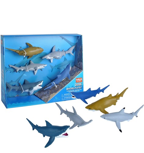 Wild Republic Shark Moveable Action Playset, Aquatic Animal Kids Toys ...