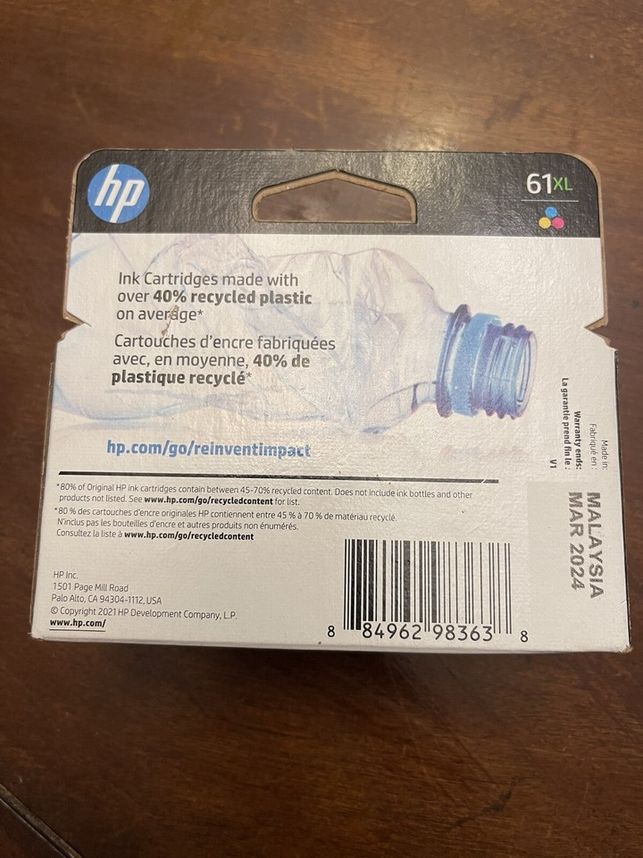 HP 61XL Color Ink Cartridge CH564WN GENUINE EXPIRED 03/2024 | eBay