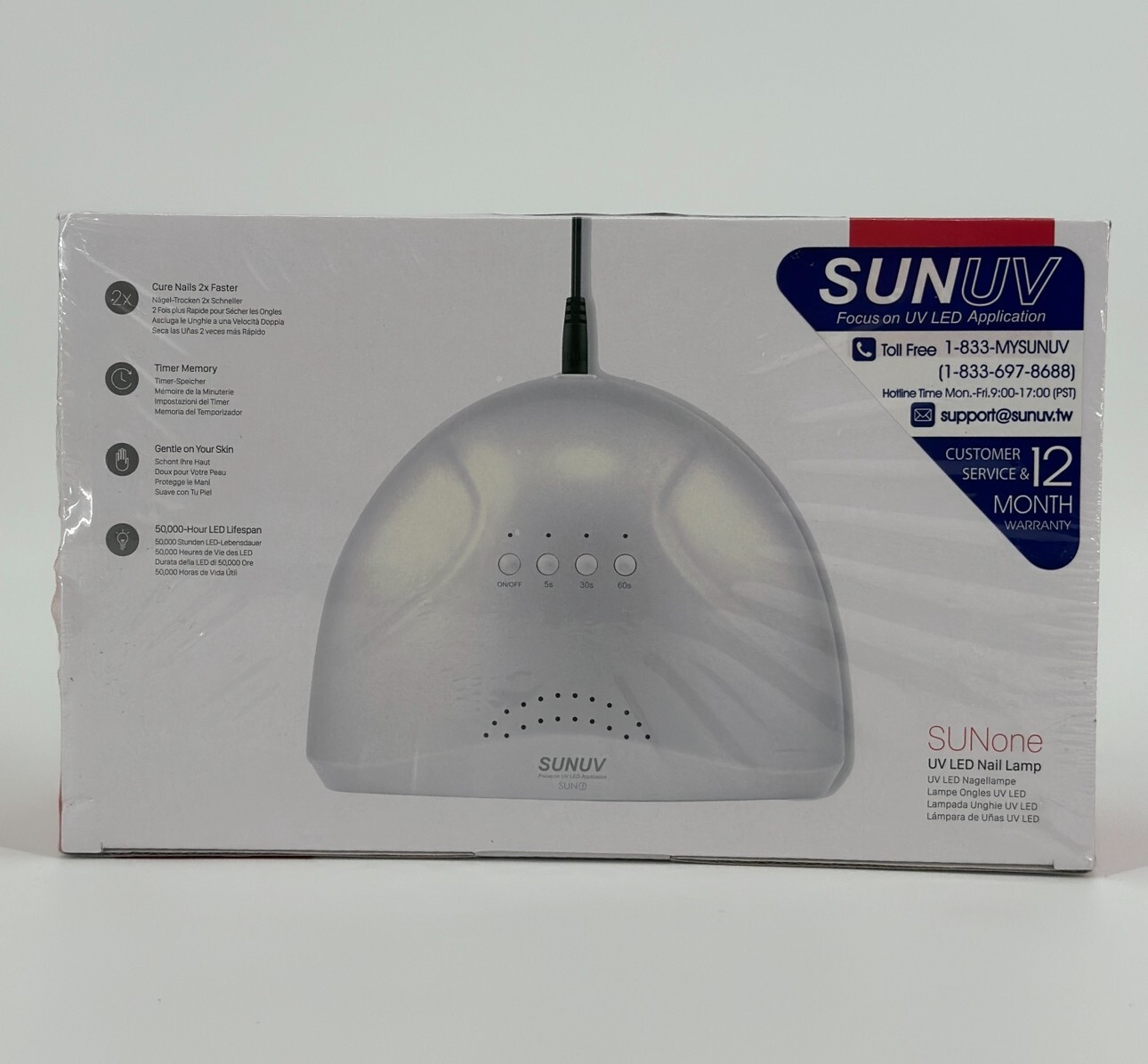 SUNUV Model SUN1 2-in-1 LED/UV Nail SUNone Lamp White Manicure Small ...