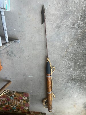 Fine Antique 64” Toggle Head Harpoon With Original Rope & Wood Boston ...