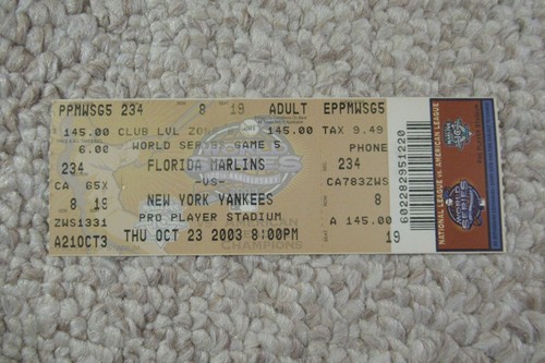 JETER 3 HITS/GIAMBI HR Marlins- Yankees 10/23/2003 WORLD SERIES GM 5 ...