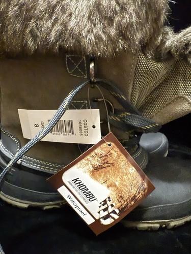 Khombu Slope Boot Women 8 Waterproof Rubber Leather Faux Fur Winter Blk ...