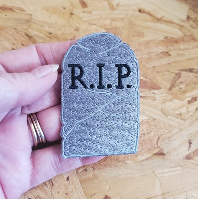 Tombstone - RIP - Halloween Embroidered Iron On Applique Patch - 2 5/8 ...
